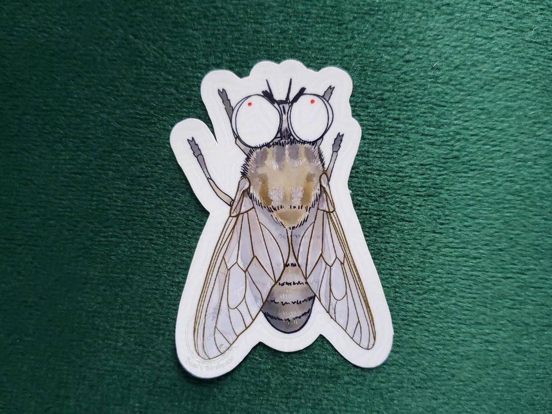 Moose Fly Die Cut 2" Sticker || Maine Insect Sticker || Water-resistant ...