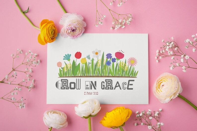 Grow in Grace Christian Bundle Svg Bible Verse Svg Cross Svg - Etsy