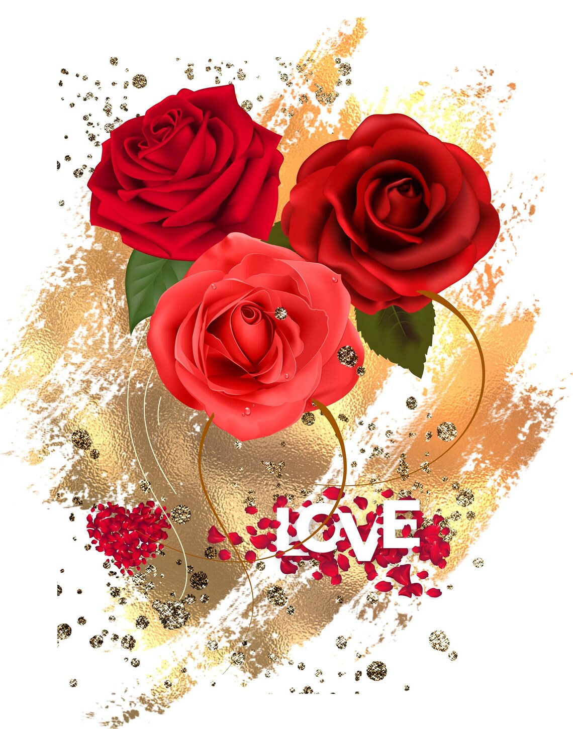 Red Roses Png Flower Png Rose Clipart Floral Svg Instsnt Download - Etsy