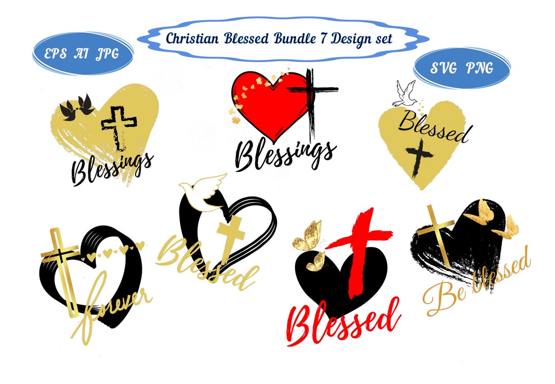 Heart Svg Bundle Heart Svg Cross Svg Blessed Svg Love Svg Digital ...