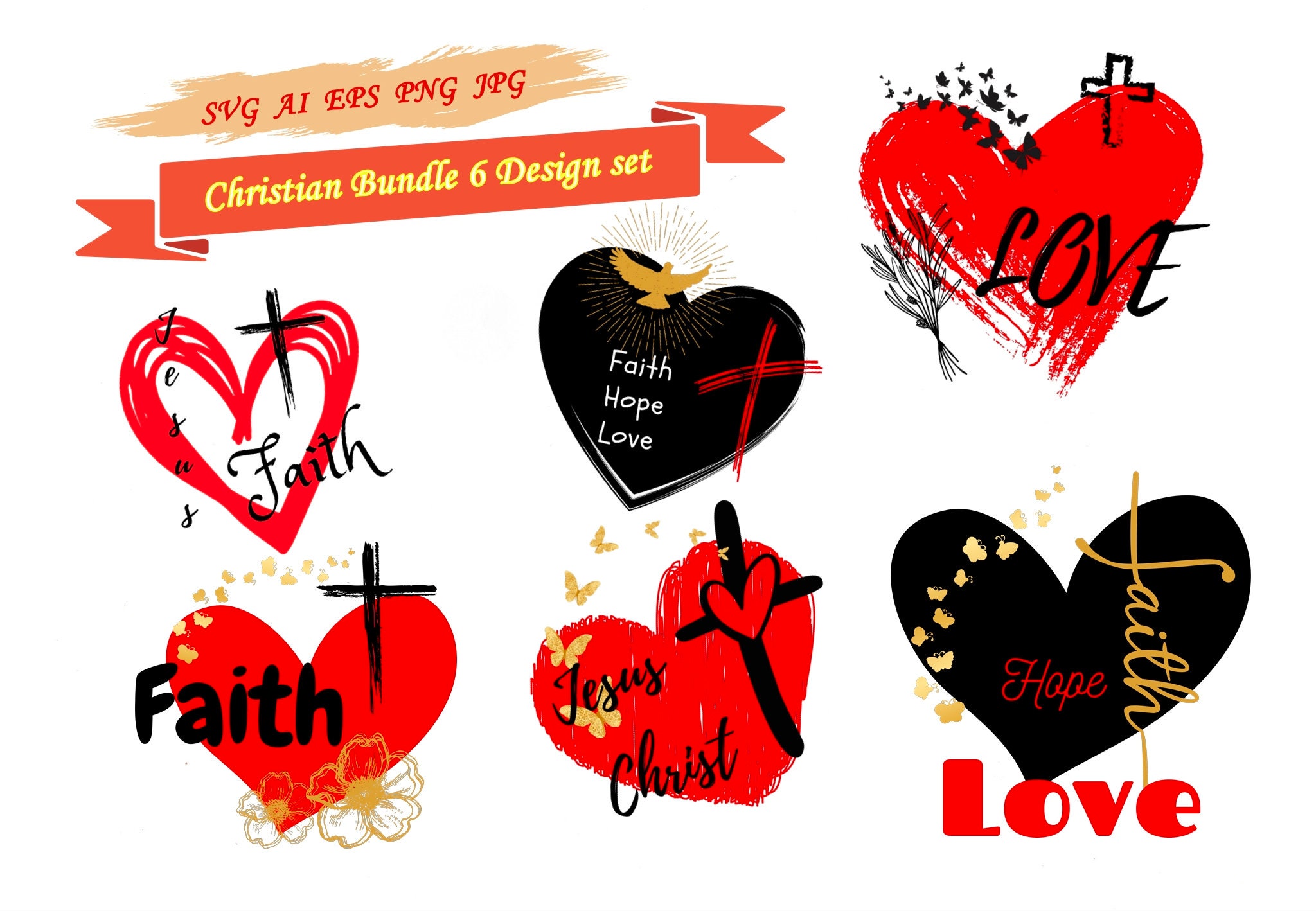 Heart Svg Cross Svg Jesus Svg Faith Svg Love Svg Digital Download - Etsy