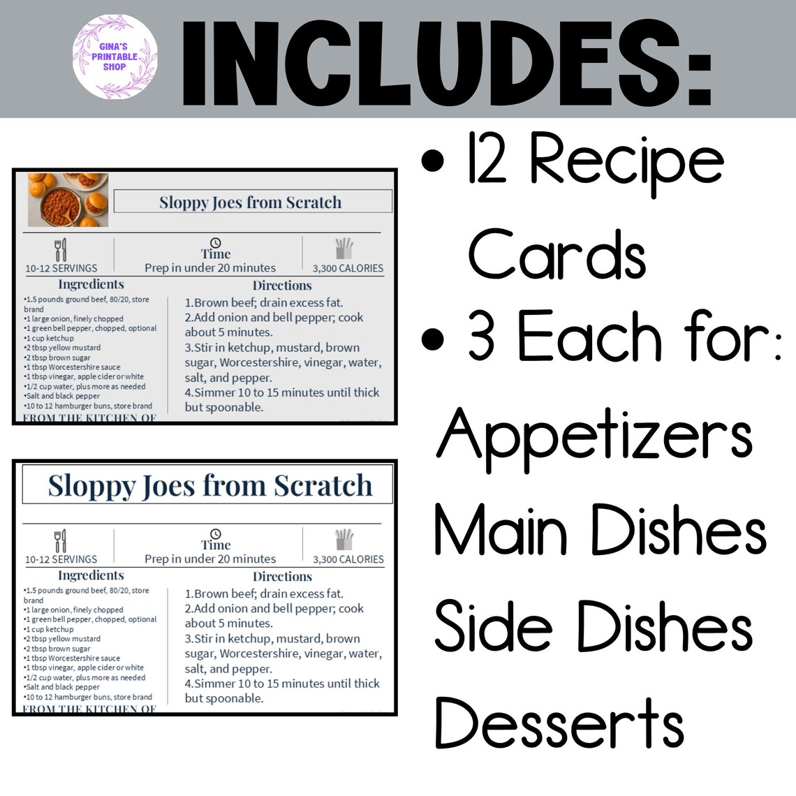 Potluck Recipe Cards: 12 Budget-friendly Recipes (PDF) - Etsy