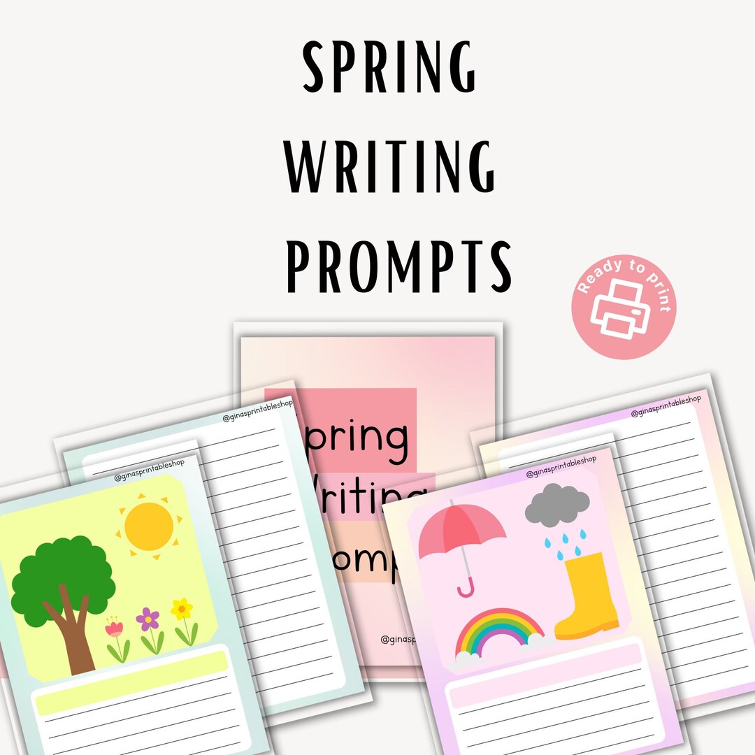 Spring Writing Prompts Printable for Elementary Students 4 Unique ...