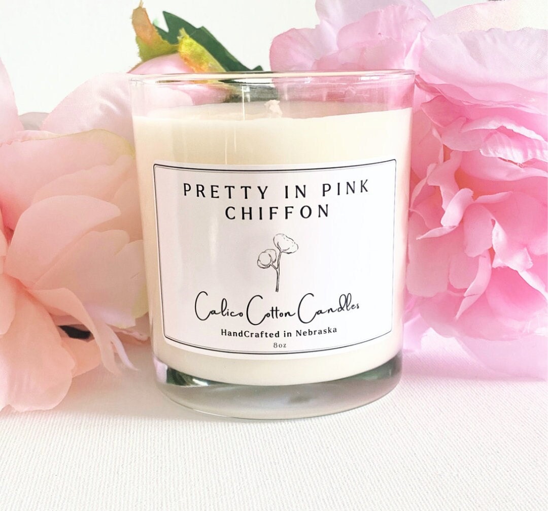 Pretty in Pink Chiffon, Floral Scented Soy Candle, Beautiful ...