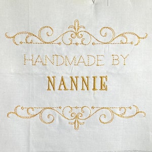 Custom Embroidered Quilt Label Gold Made By - Etsy