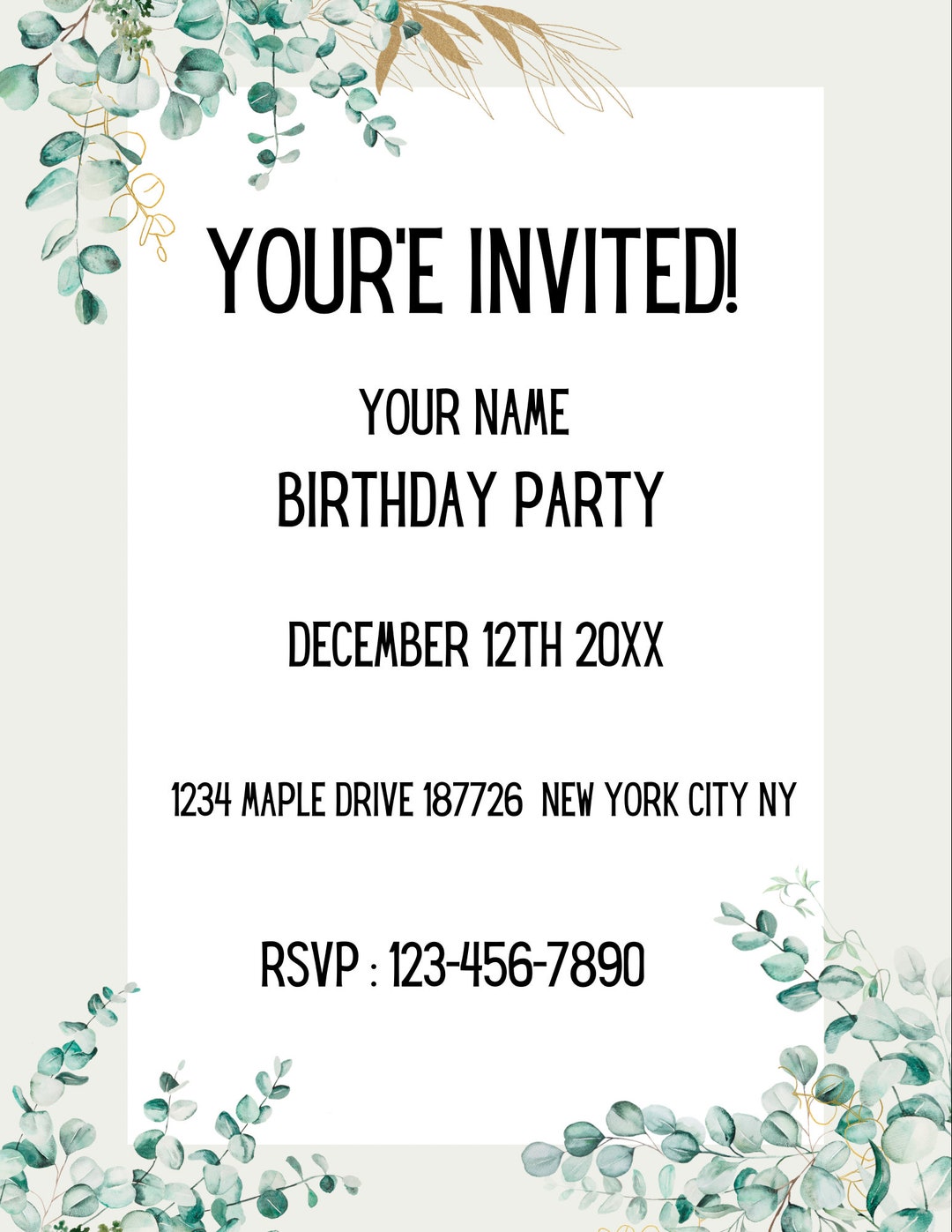Printable/editable Birthday Invitations - Etsy