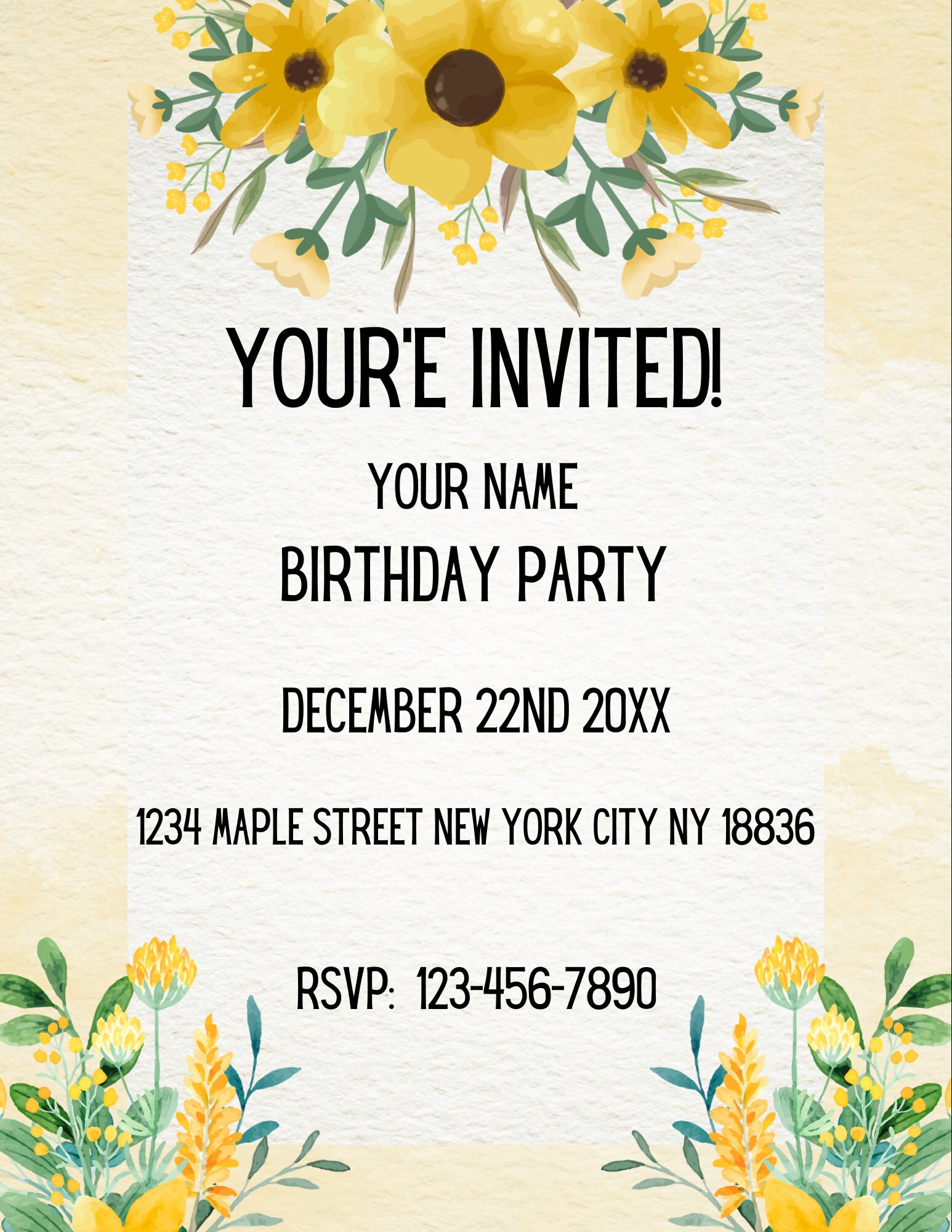 Printable/editable Birthday Invitations - Etsy