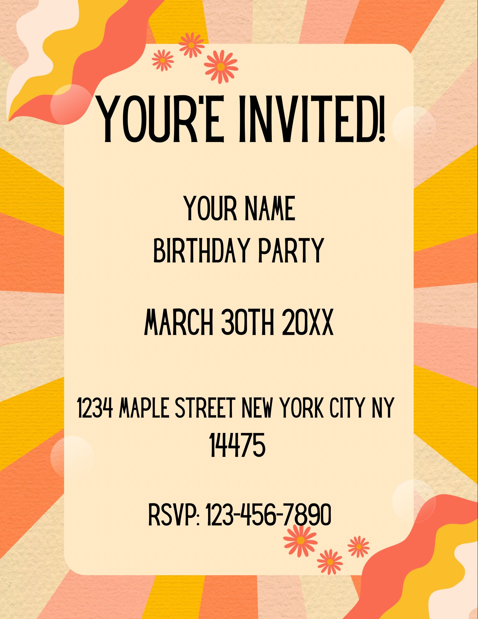 Printable/editable Birthday Invitations - Etsy