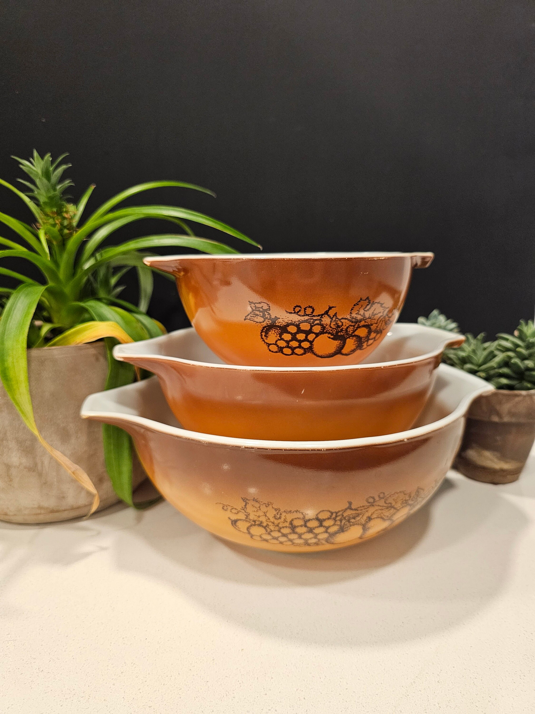 PYREX - Old Orchard Pattern Cinderella Mixing Bowls - Set of Three (3 ...