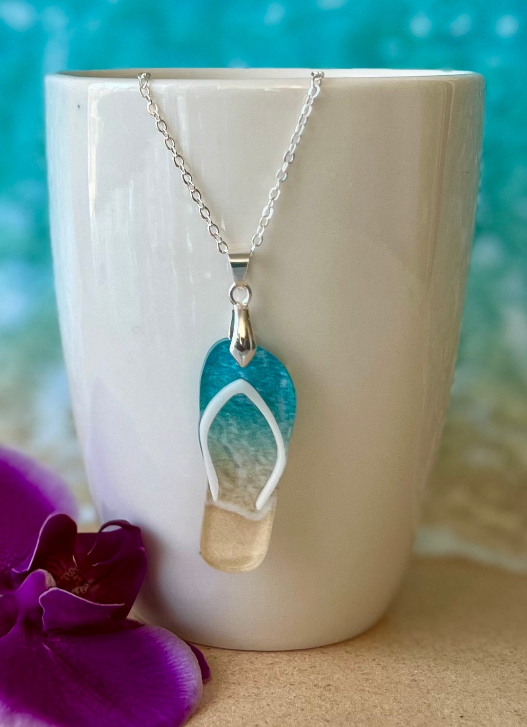 Surf and Sand Flip Flop Necklace - Etsy