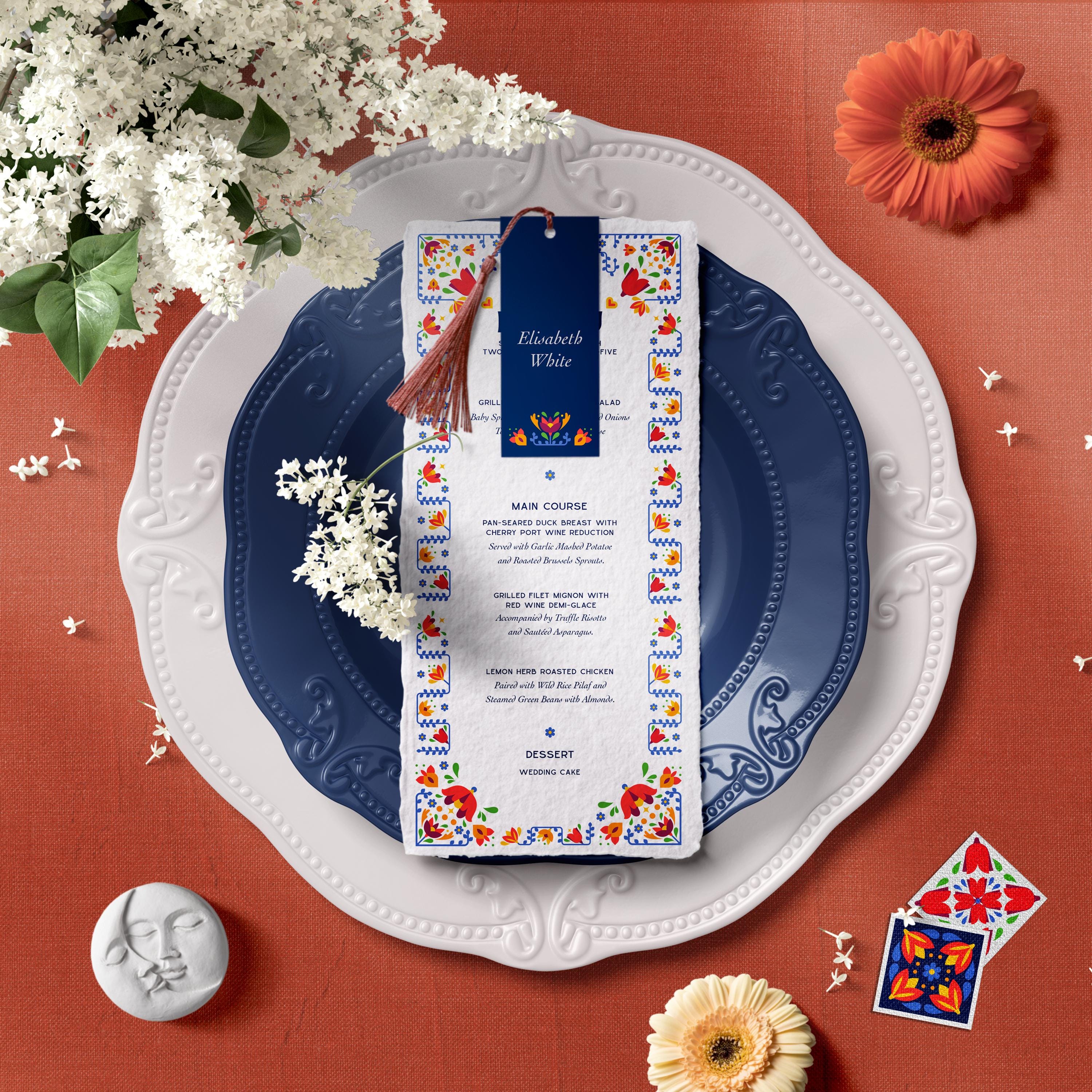 Digital_semi-custom Personalised Wedding/ Party Menu Template Colourful ...