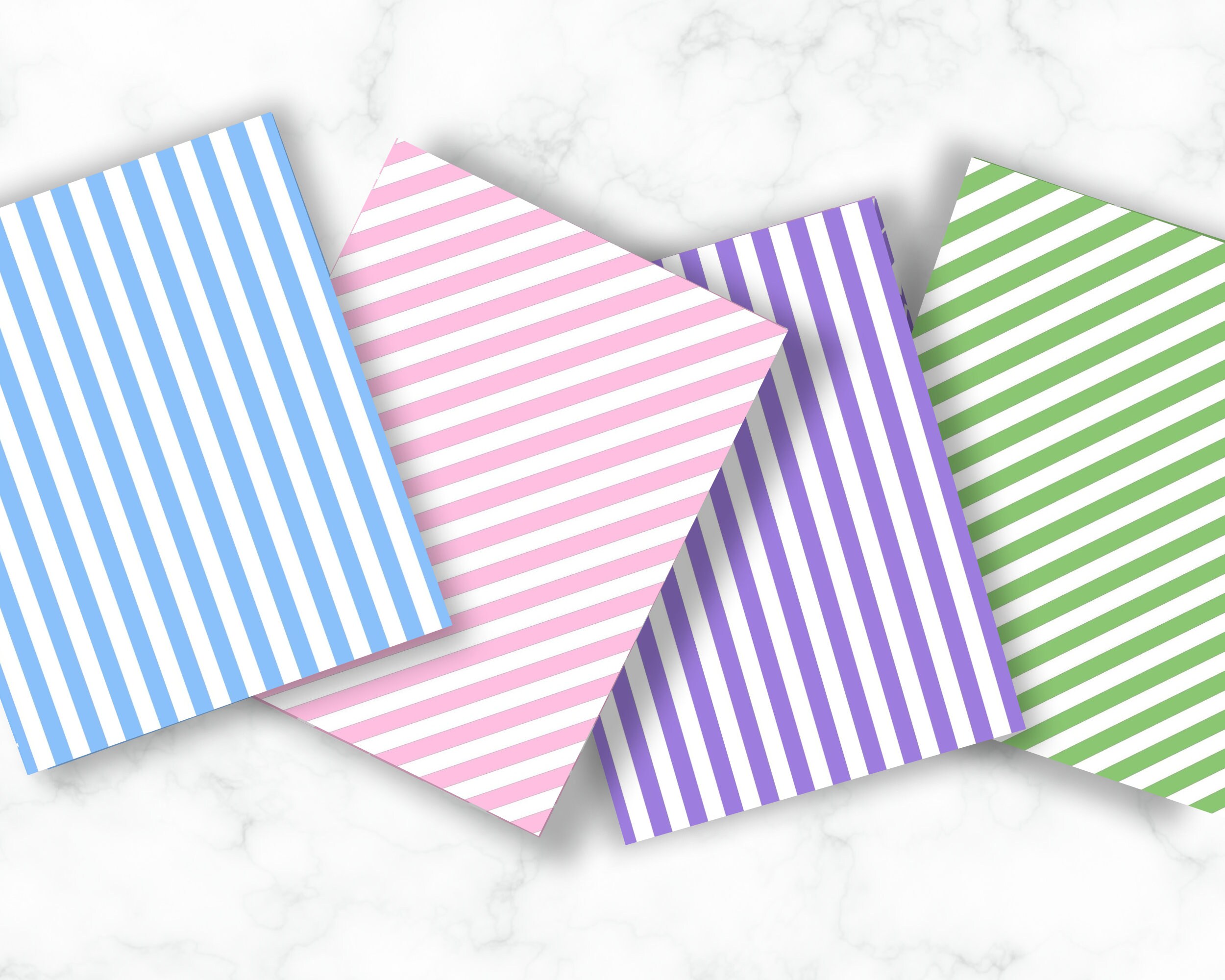 Stripes Digital Paper, Seamless Pattern, Horizontal, Diagonal, Pastel ...