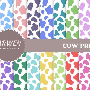 Seamless Cow Print Digital Paper Commercial Use Cow Print Digital Paper ...