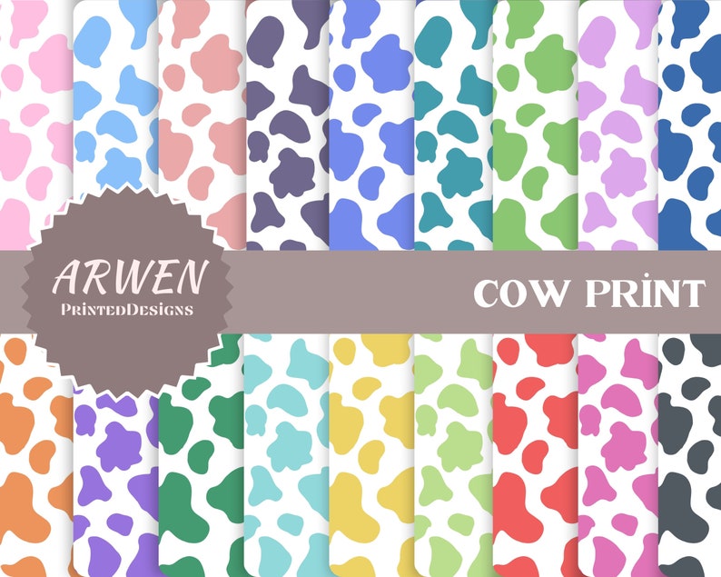 Seamless Cow Print Digital Paper Commercial Use Cow Print Digital Paper ...