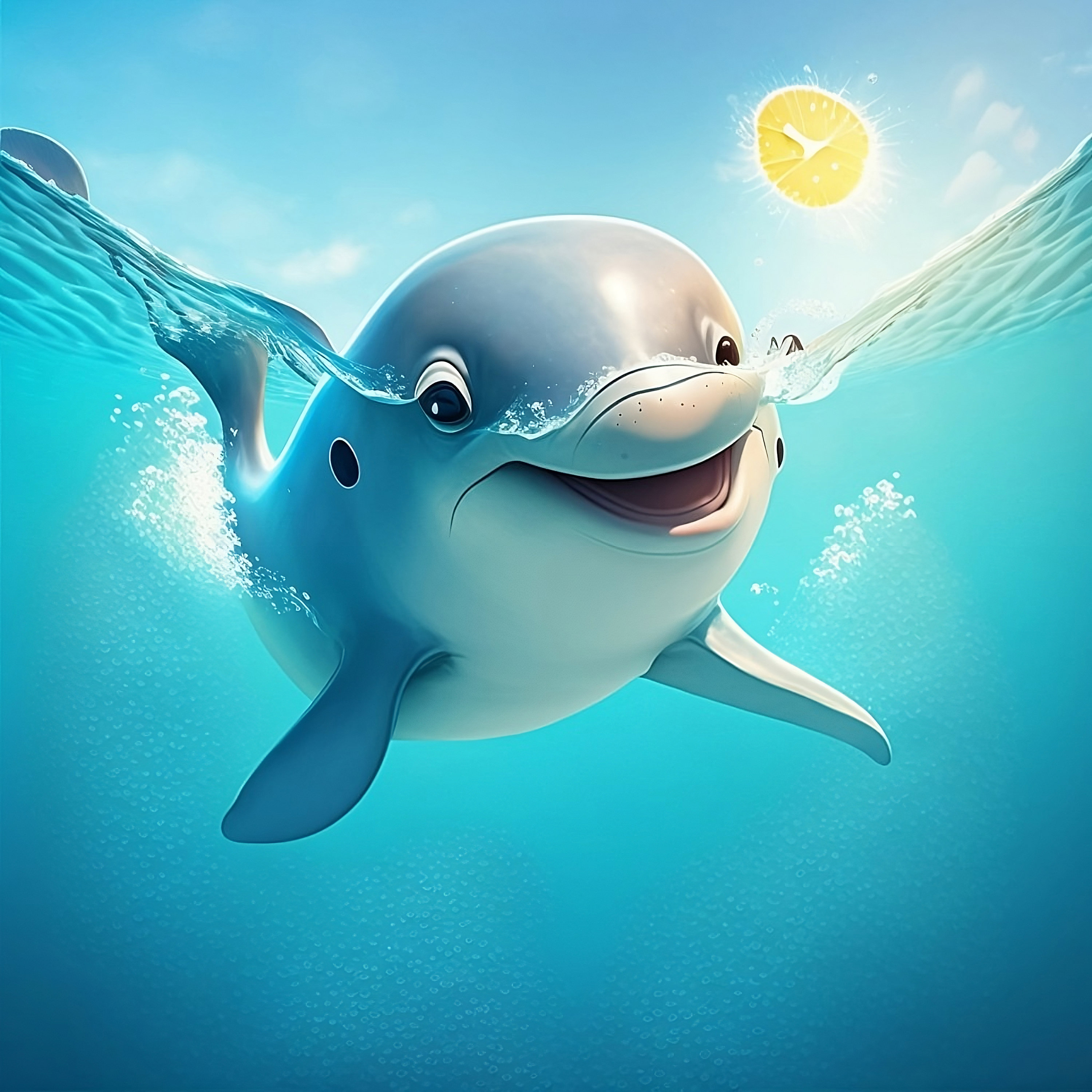 Dolphin Splash: Digital Print for Kids Room or Nursery - Etsy