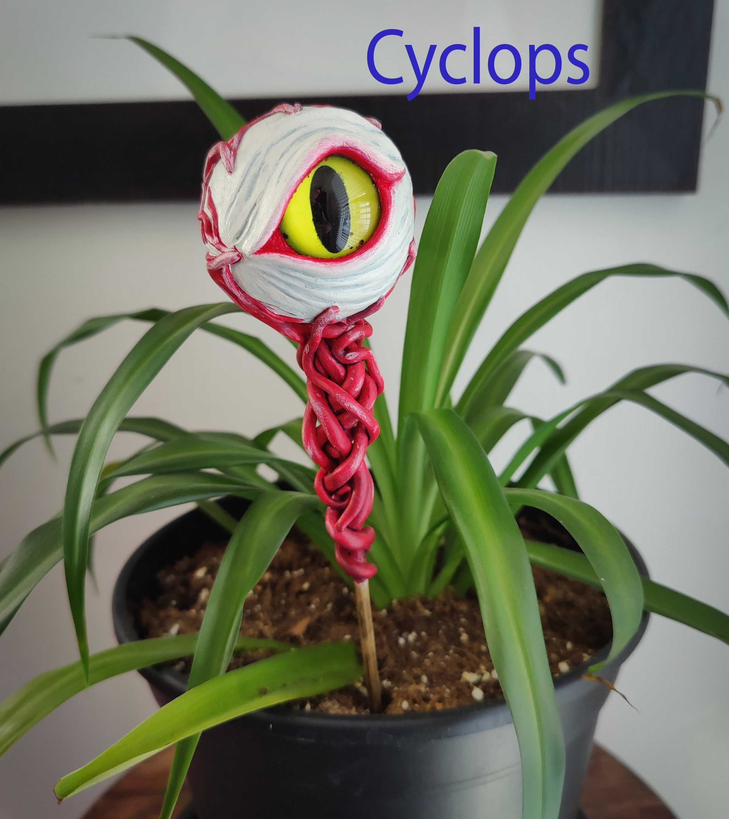 Creepy Cute Indoor Plant Accessory, Polymer Clay, One of a Kind. - Etsy