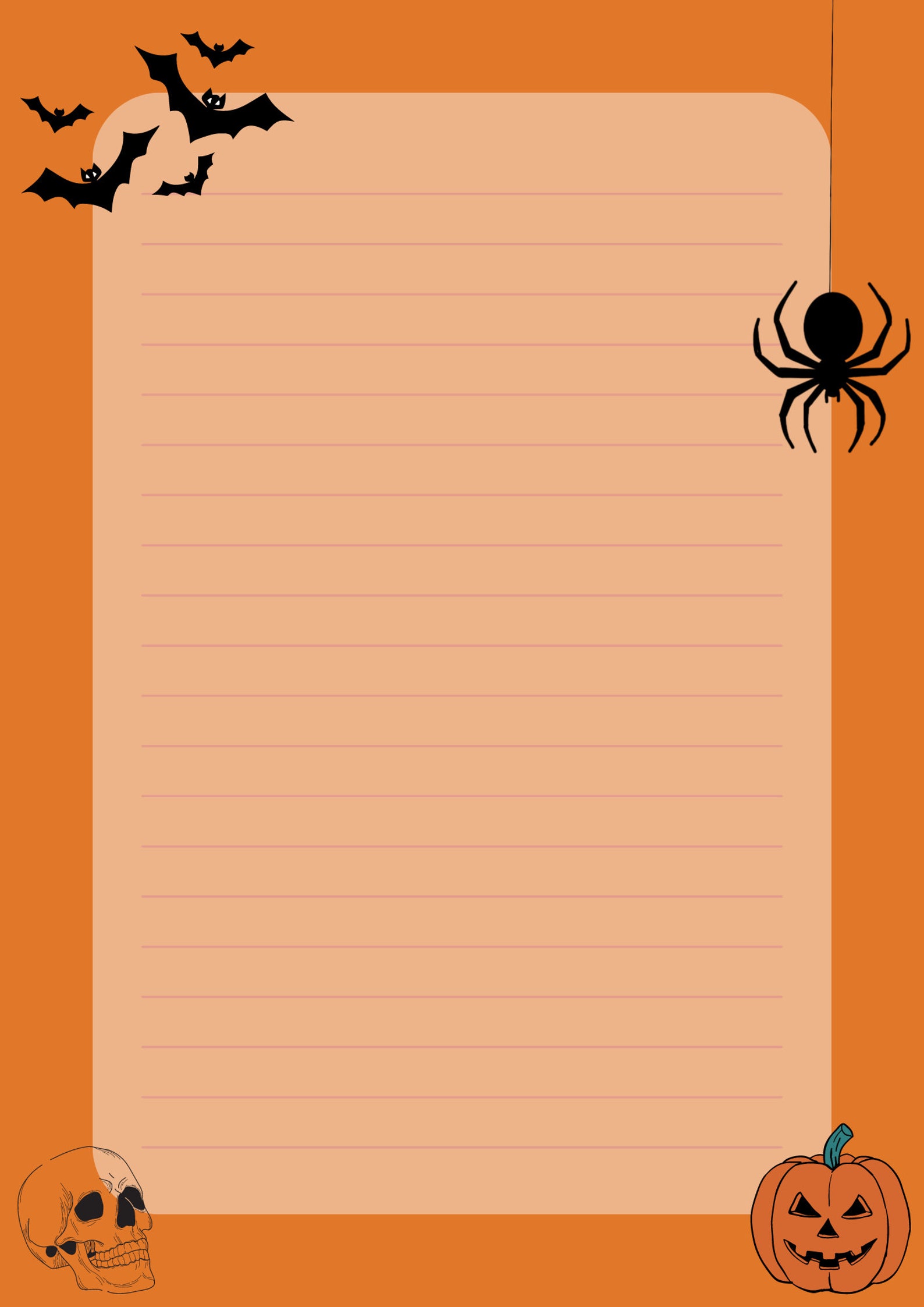 Printable Halloween Stationery Set for Writing - Etsy