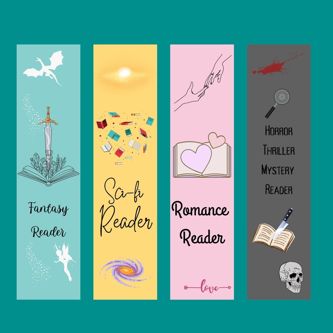 Printable Bookmarks for Every Genre, Reader Gift - Etsy