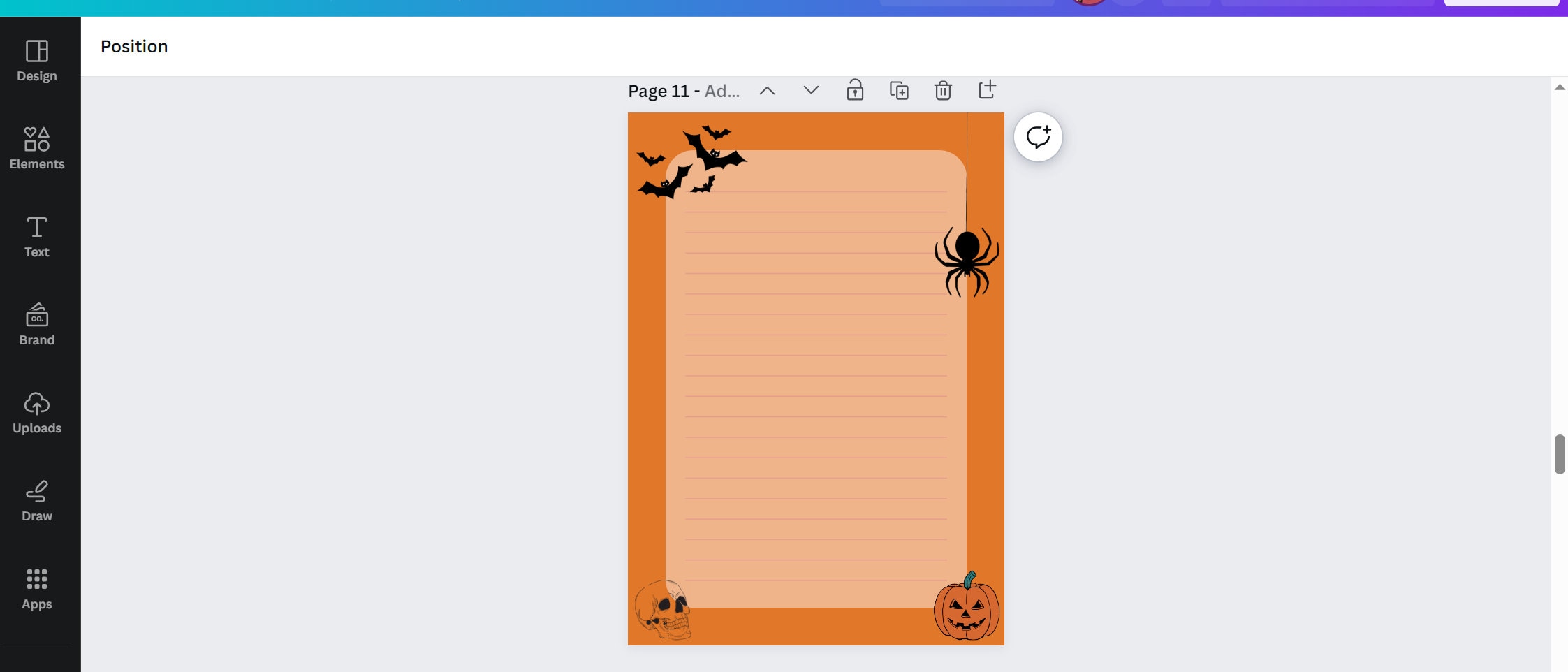 Printable Halloween Stationery Set, Writing Stationery, Orange and ...