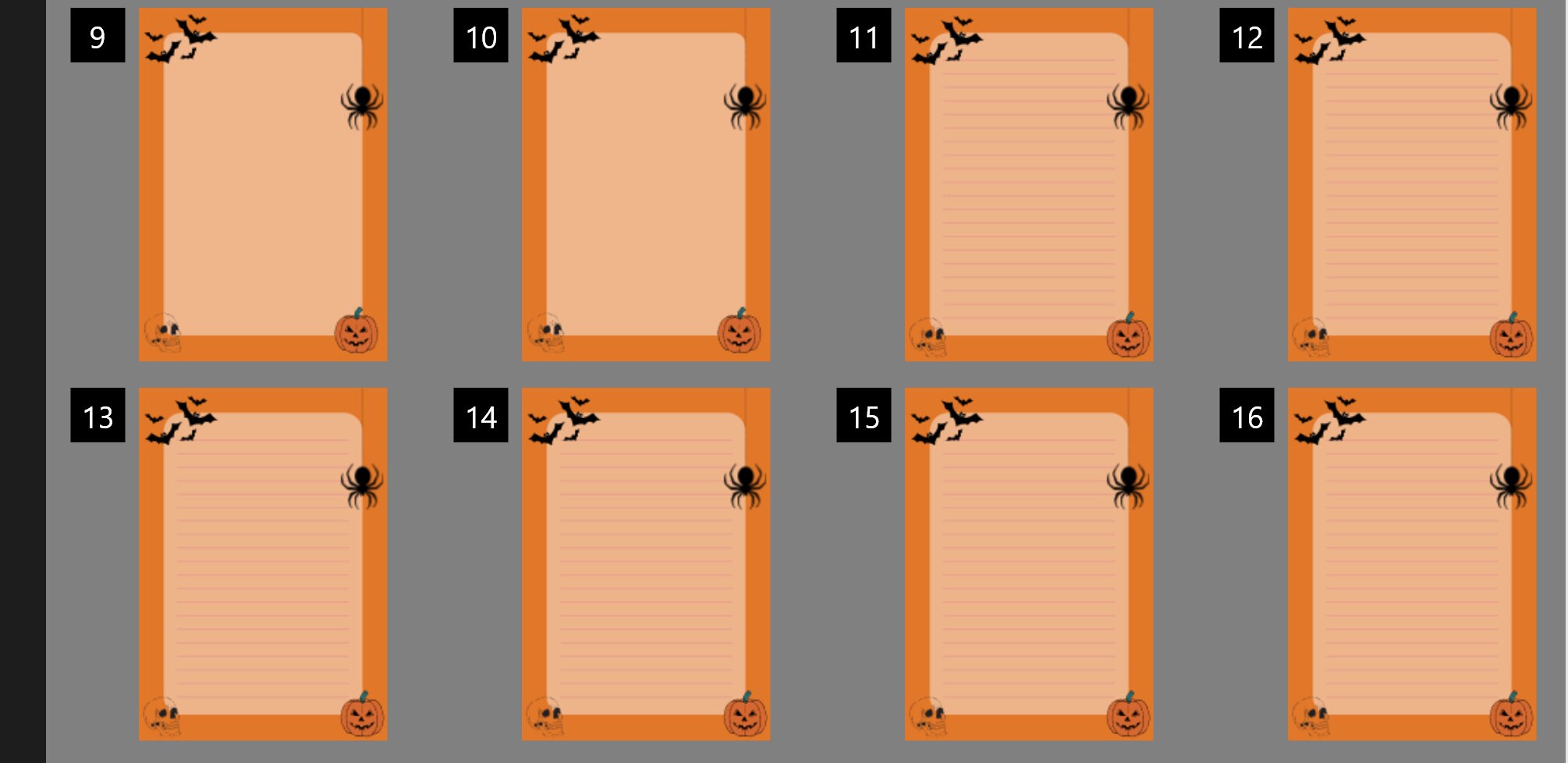 Printable Halloween Stationery Set, Writing Stationery, Orange and ...