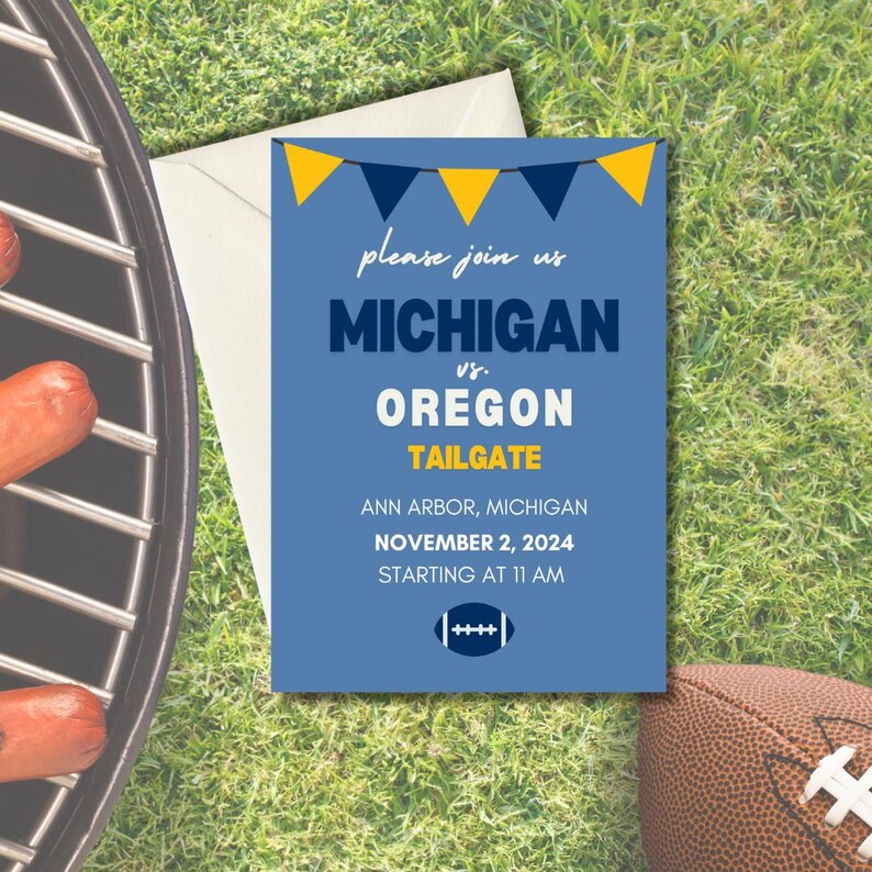EDITABLE Football Tailgating Invitation, E-vite, College Football, NFL ...