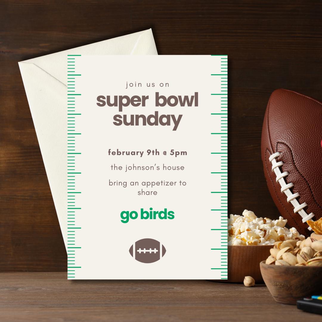 Editable Super Bowl Party Invitation, Superbowl Party Invite, Eagles ...