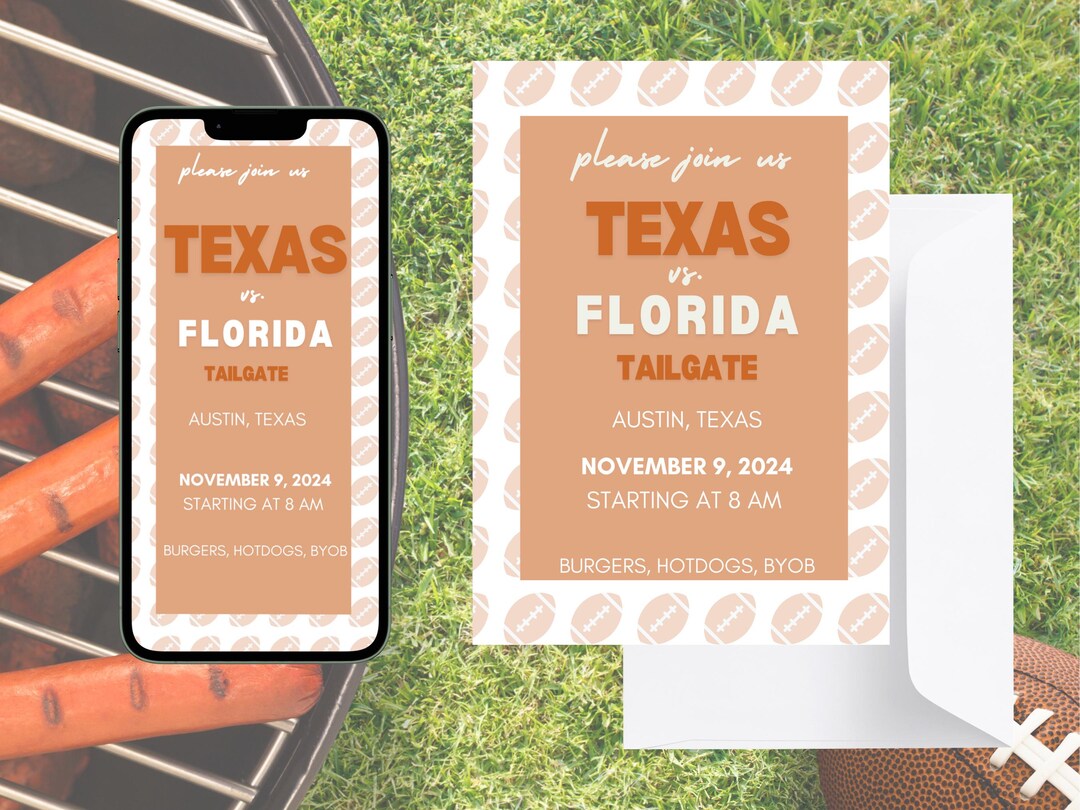 EDITABLE Football Tailgate Invitation, E-vite, College Football ...