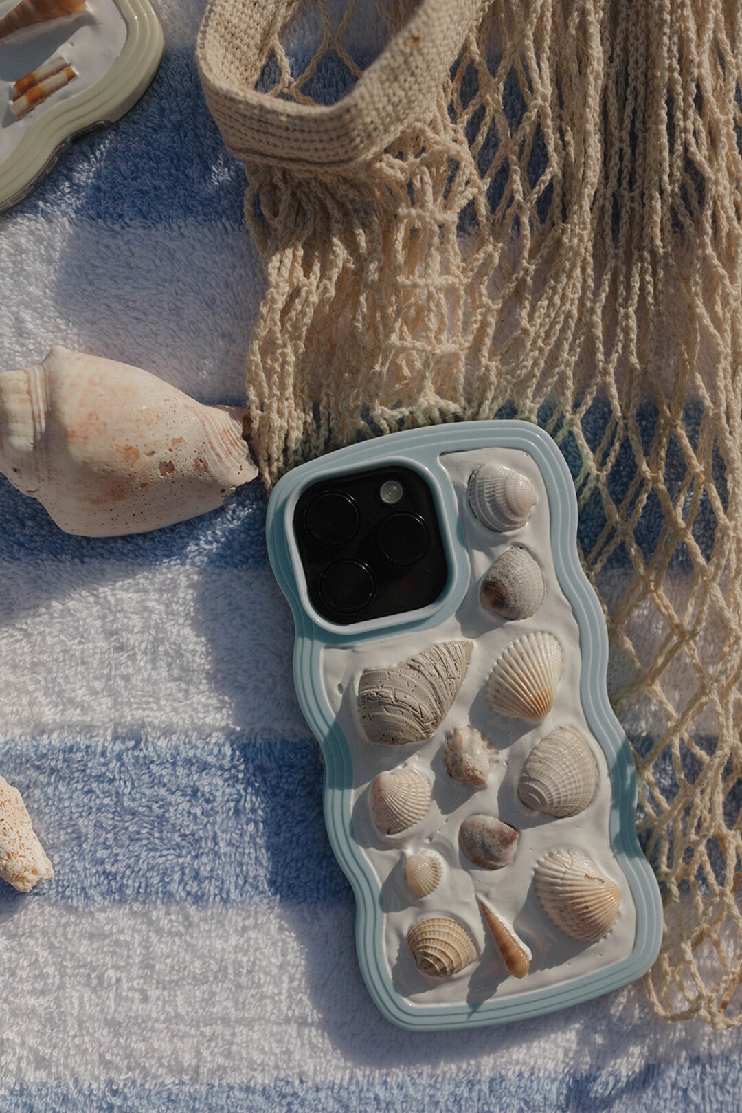 Blue Seashell Phone Case / Seashell iPhone Case / Mosaic Phone Case ...