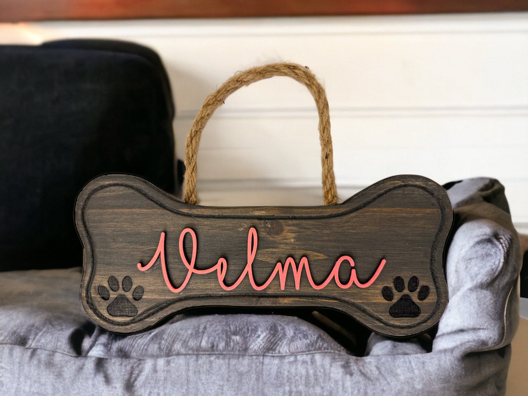 Personalized Cage Sign, Pet Name Tag, Dog Kennel Tag, Hanging Crate Tag ...