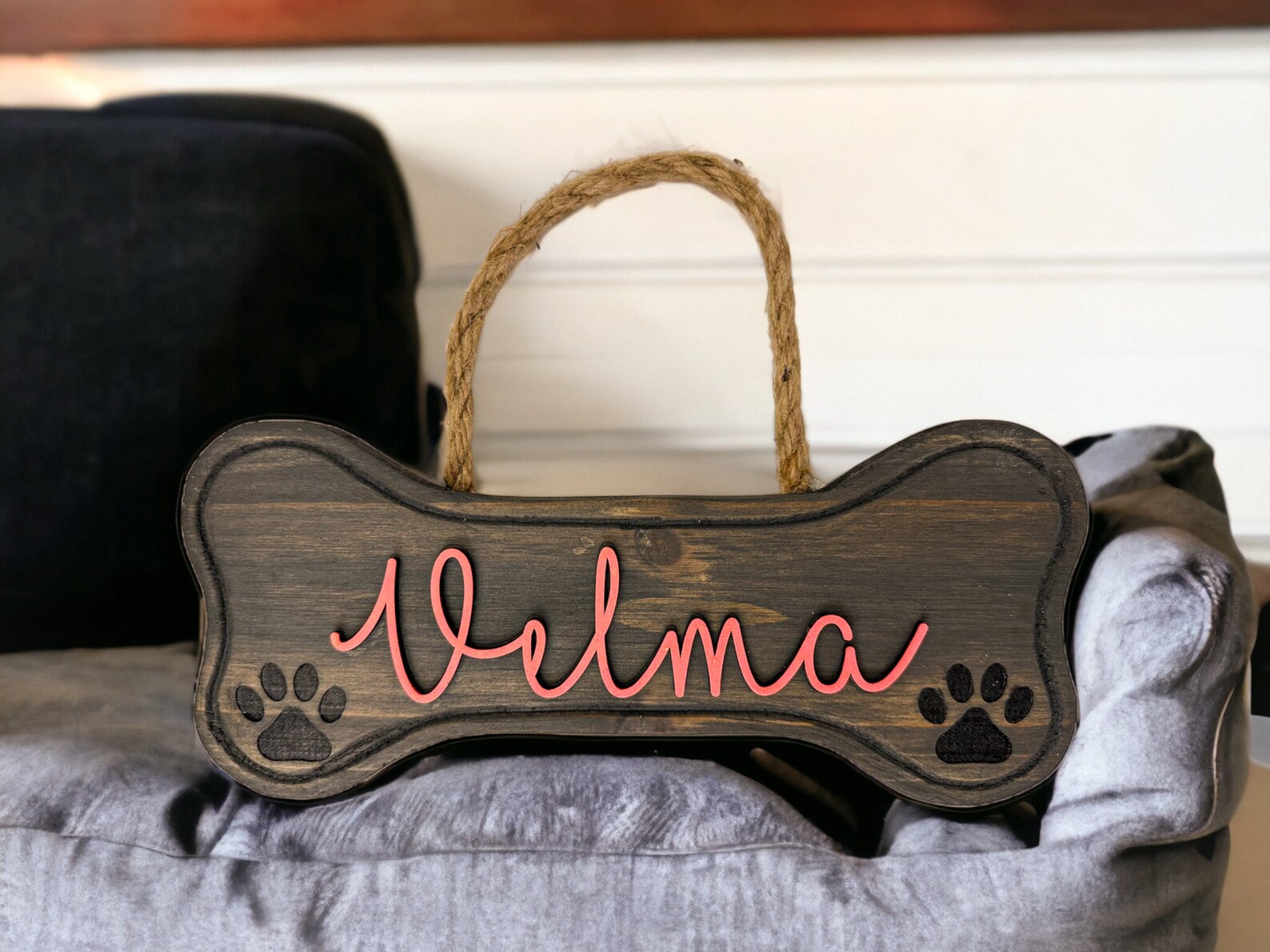 Personalized Cage Sign, Pet Name Tag, Dog Kennel Tag, Hanging Crate Tag ...