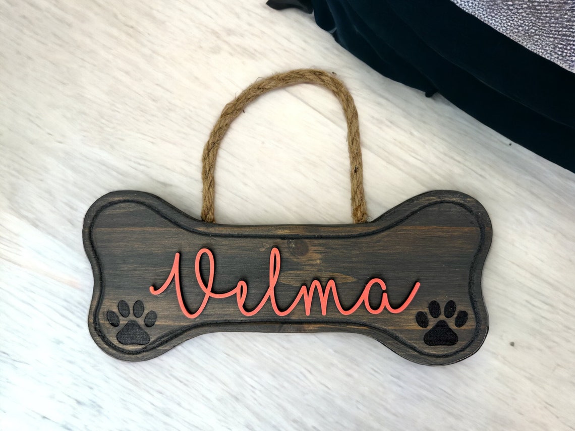 Personalized Cage Sign, Pet Name Tag, Dog Kennel Tag, Hanging Crate Tag ...