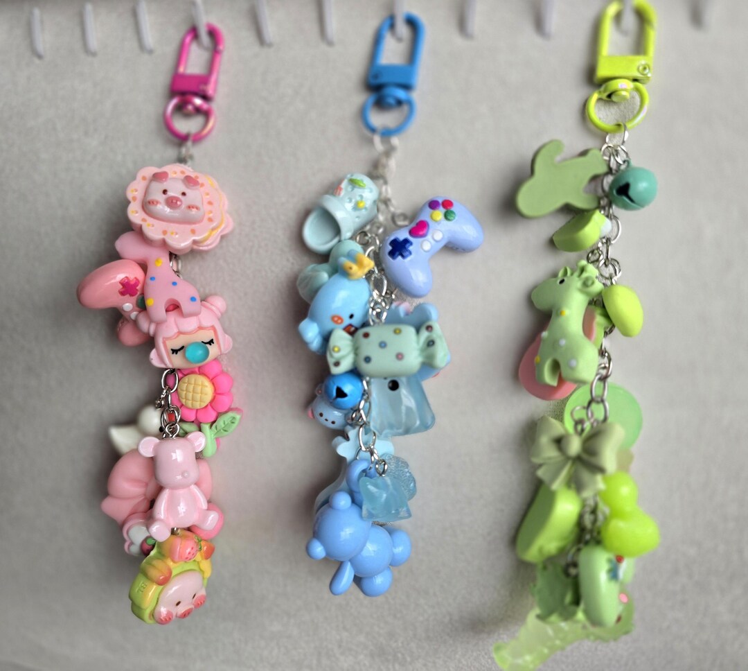 Pastel Delight / Keyring / Junk Journal Pastel Charm Dangles - Etsy