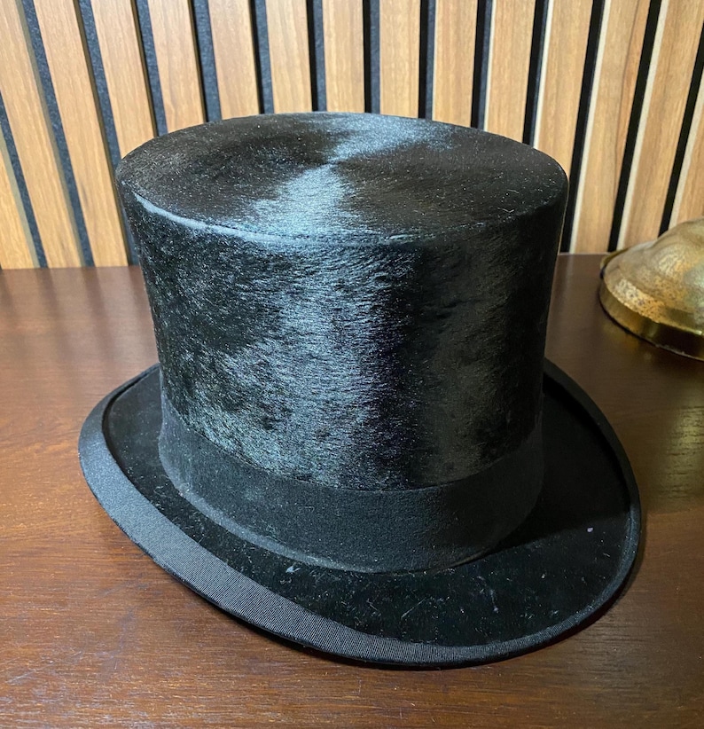 Antique Top Hat — Satchell & Son London — 1800s Beaver Silk Vintage ...