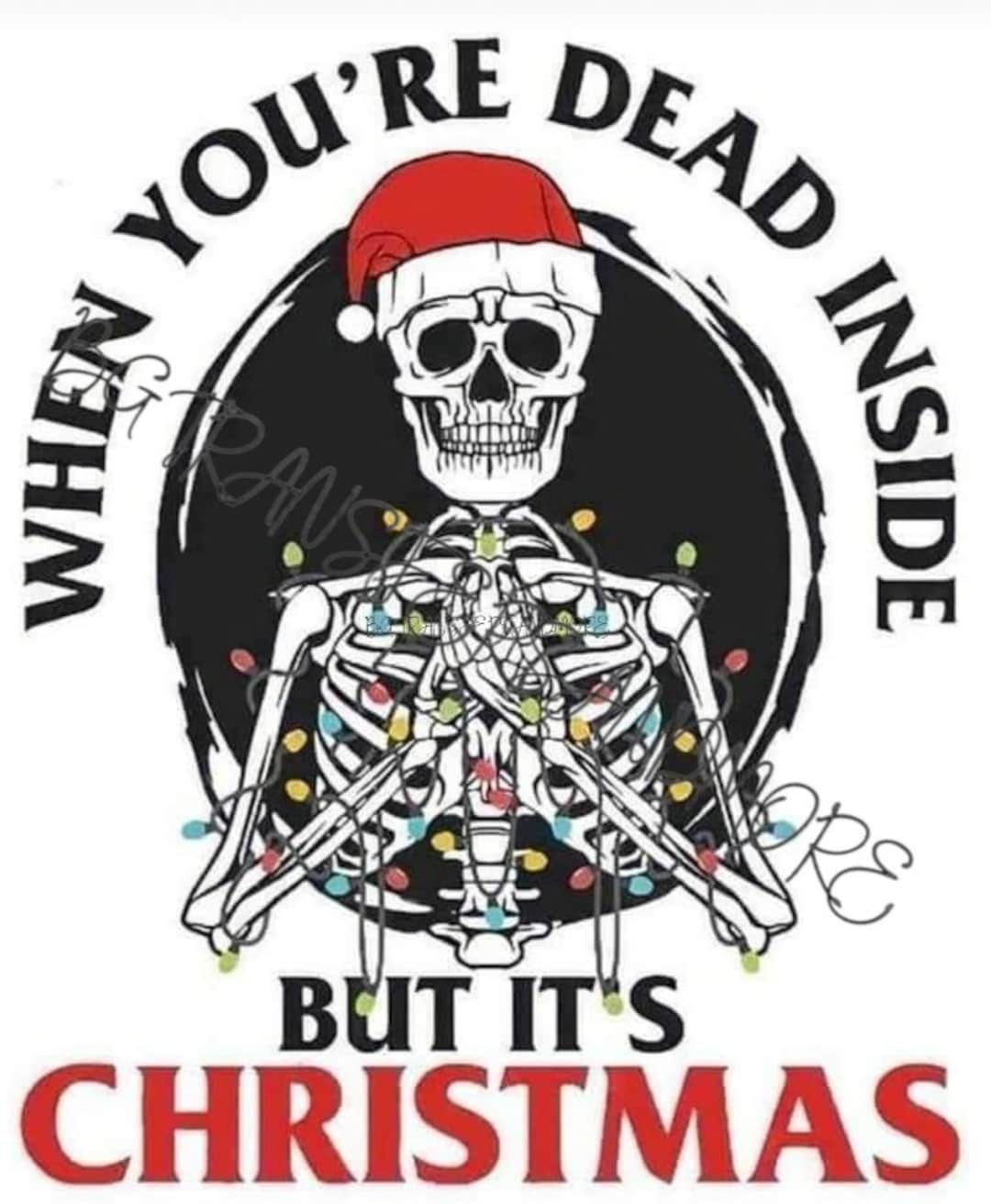 Dead Inside Christmas Ready to Press Heat Transfer. - Etsy