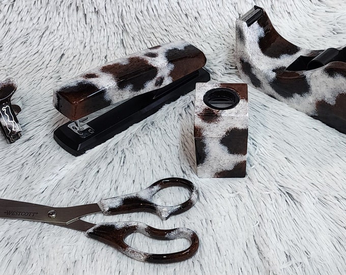 Leopard Desk Set - Custom Ombre Office Supplies | Glitter Stapler ...