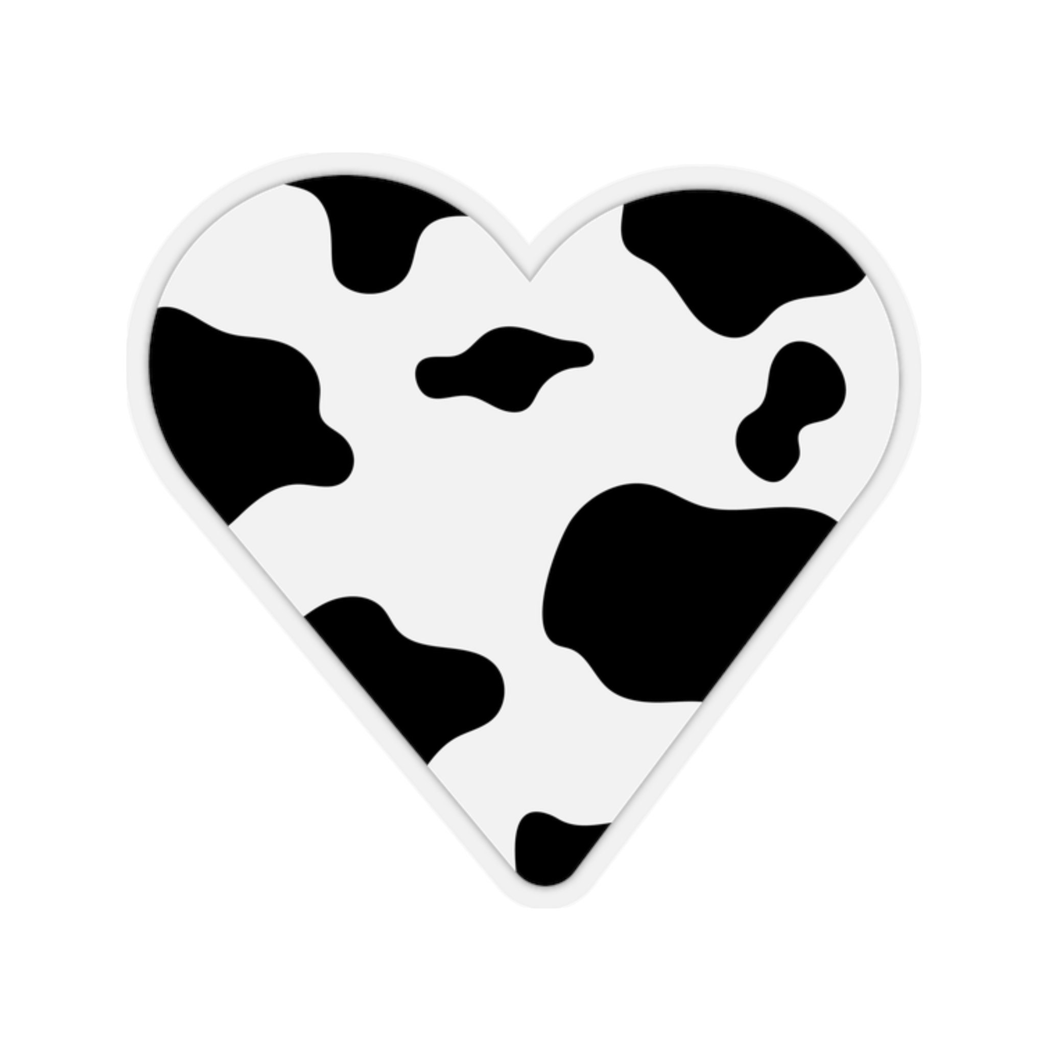 Cow-print Heart Shaped Sticker - Etsy