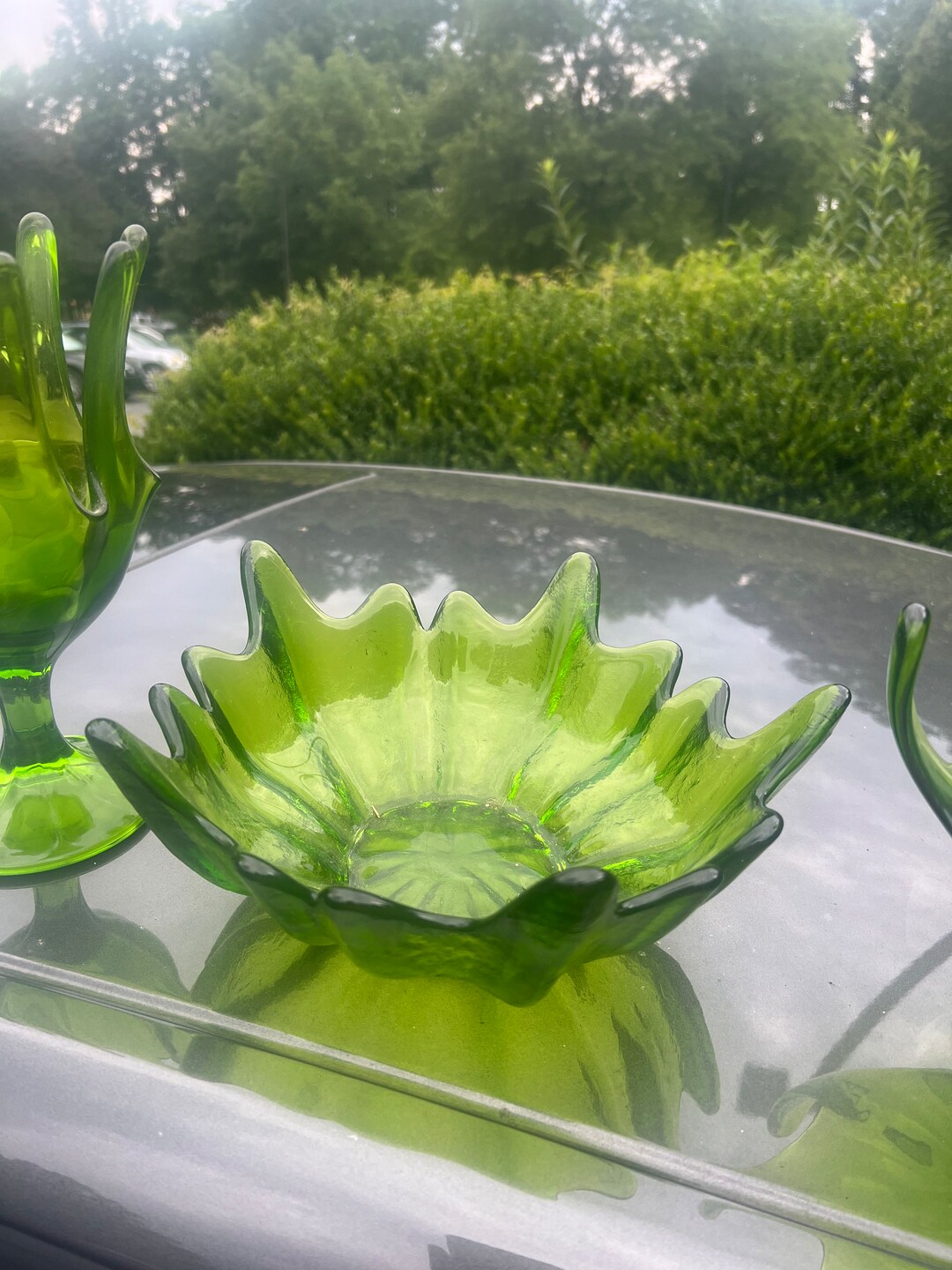 Vintage 1960'smid Century Modern Stunning Green Textured Glass From ...