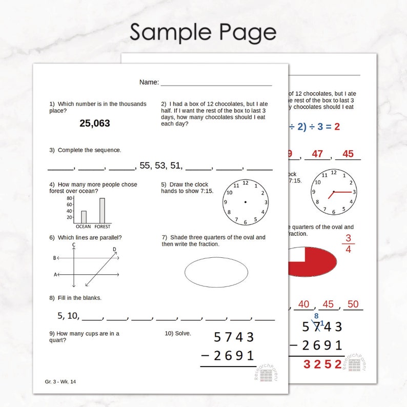 Third Grade Minimalist Math Homeschool Curriculum - Etsy