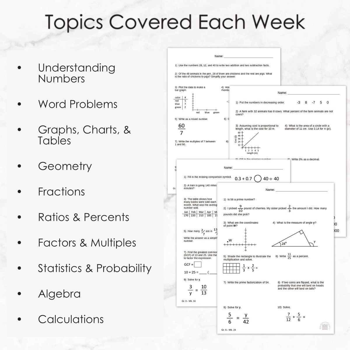 Sixth Grade Minimalist Math Homeschool Curriculum - Etsy