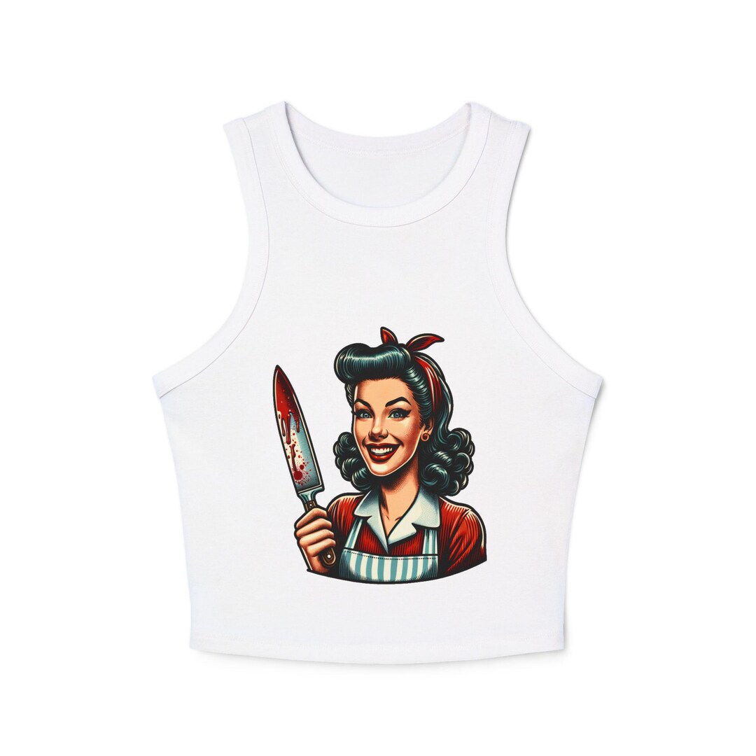 Halloween Pin up Girl Cropped Tank Top - Etsy