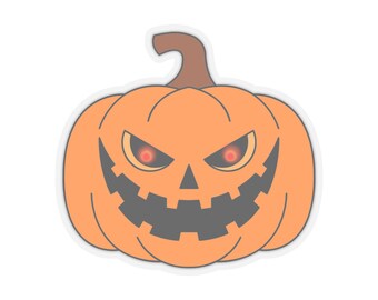 Scary Pumpkin Halloween Sticker - Etsy UK
