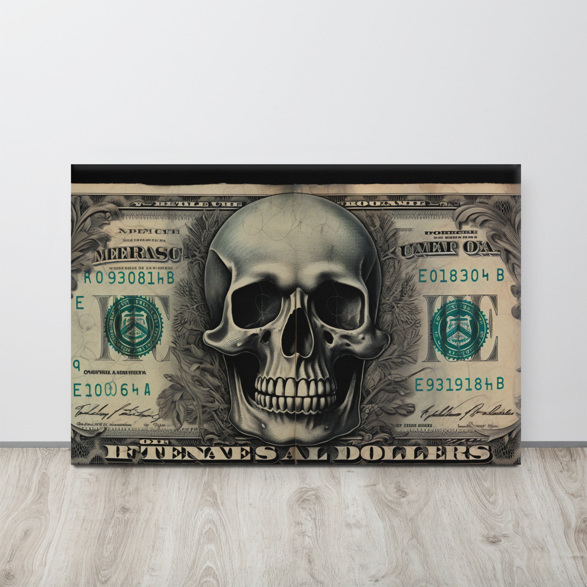 Skull Drawn On Dollar Bill