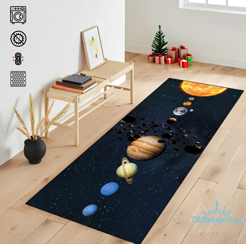Planets Runner Rug Solar System Rug Stair Rug Hallway - Etsy