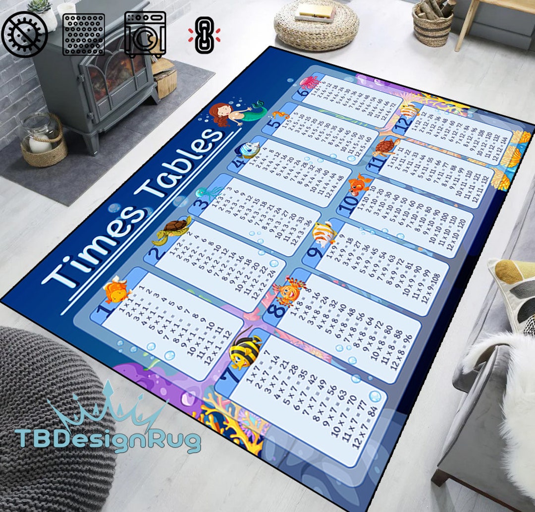 Multiplication Table Rug Wall Rug Math Times Table Back to - Etsy