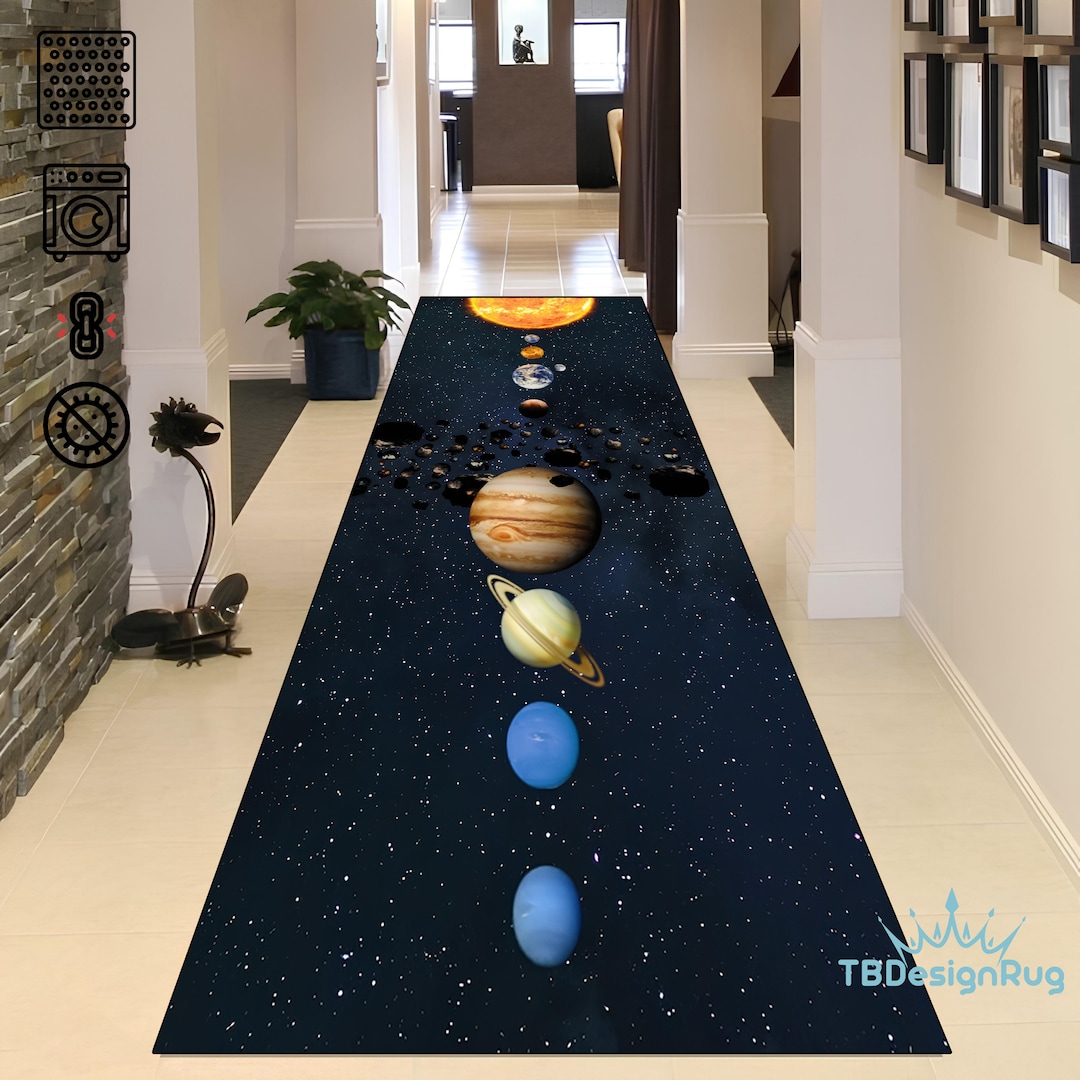 Planets Runner Rug Solar System Rug Stair Rug Hallway - Etsy