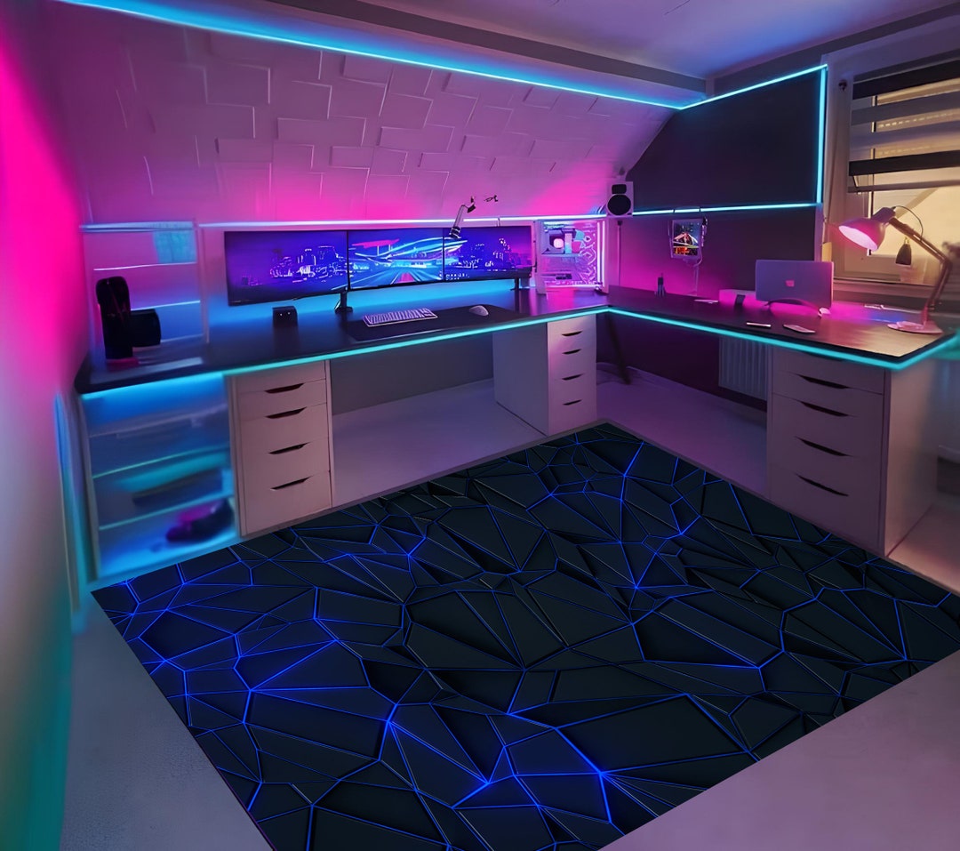 E-sports Rug Neon Light Rug Neon Gamer E-sports Gamer Rug - Etsy