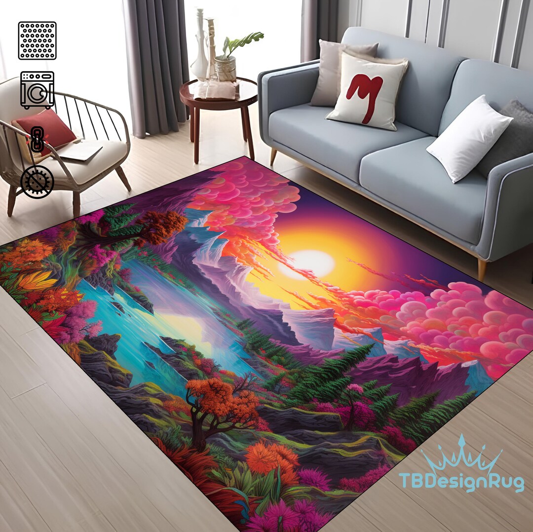 Groovy Psychedelic , Psychedelic Rug , Psychedelic Vivid Landscape ...