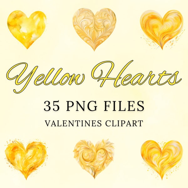Yellow Hearts - Etsy