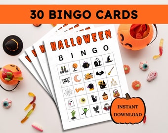 Halloween Bingo, Printable Party Game, 30 Players - Etsy