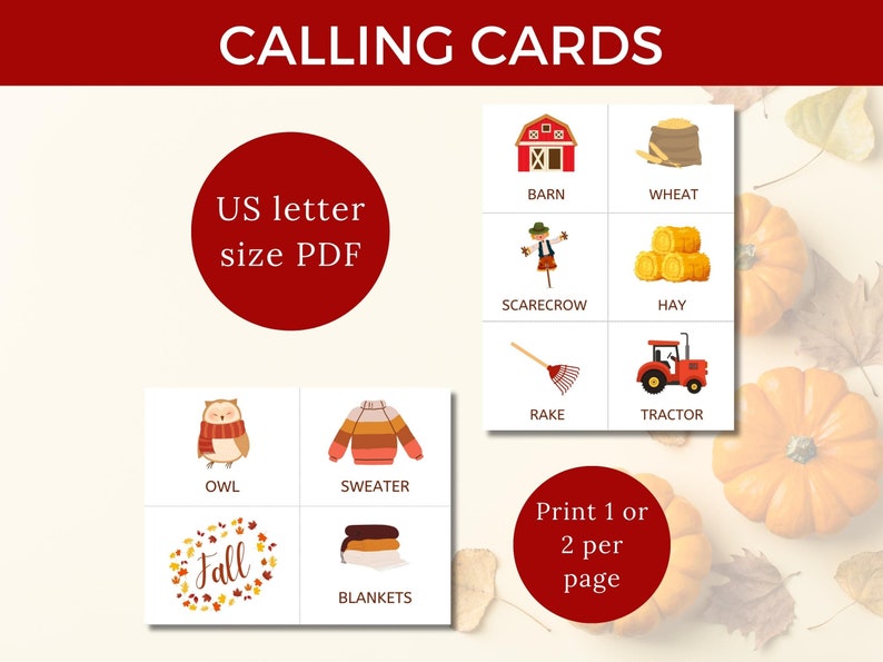 100 Fall Bingo Cards, Printable Bingo Game, Fall Games for Kids and ...